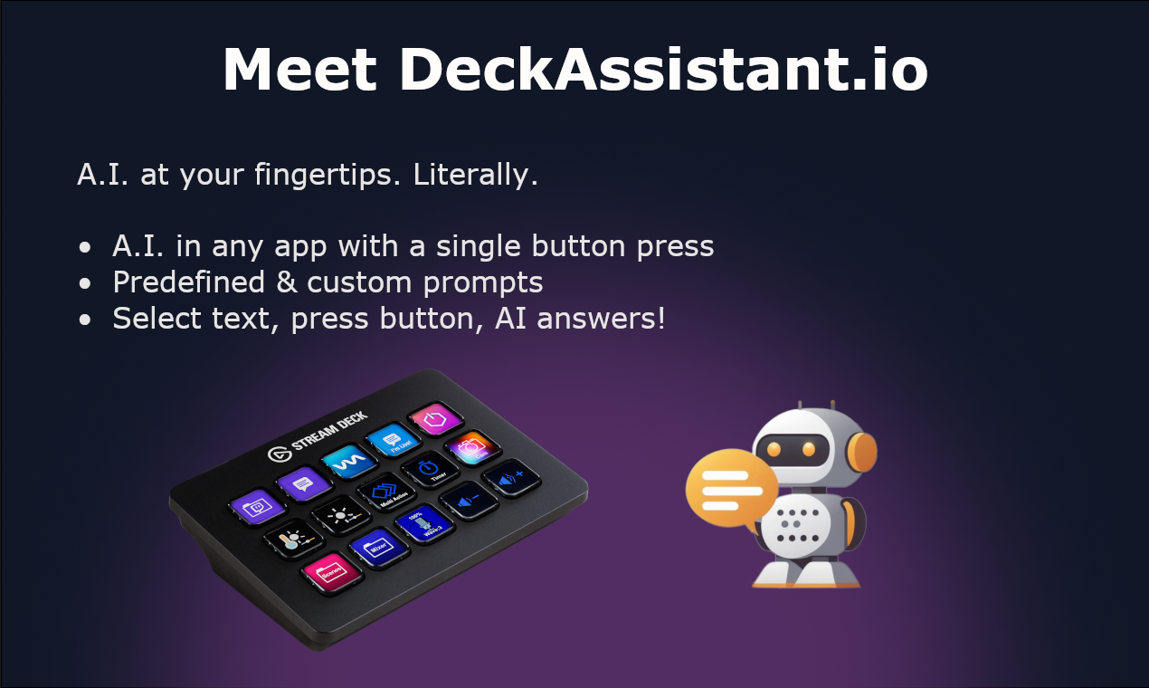 DeckAssistant - AI Assistant for Stream Deck - Stream Deck plugin that puts A