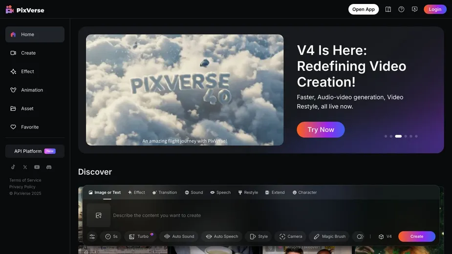 PixVerse - Create breath-taking videos with PixVerse AI - PixVerse是一个专业强大的视频创作平台，利用人工智能技