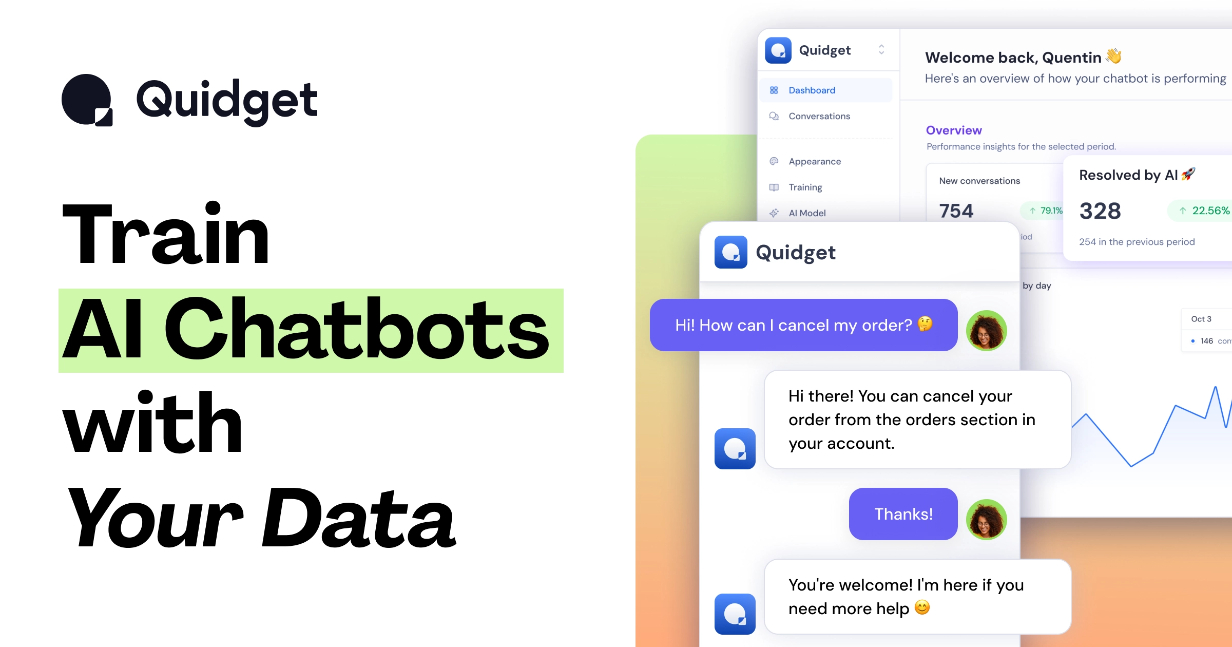 Quidget | Train AI Chatbots with Your Data for 24/7 Customer Support - Build AI-powered agents ...