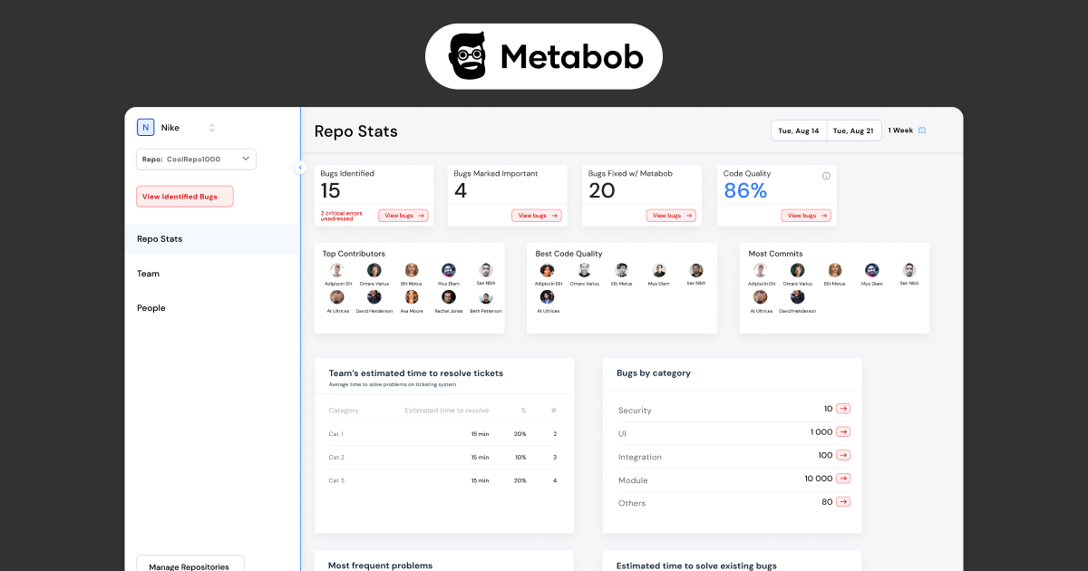 AI code review for refactoring and debugging - Metabob is an AI coding assist