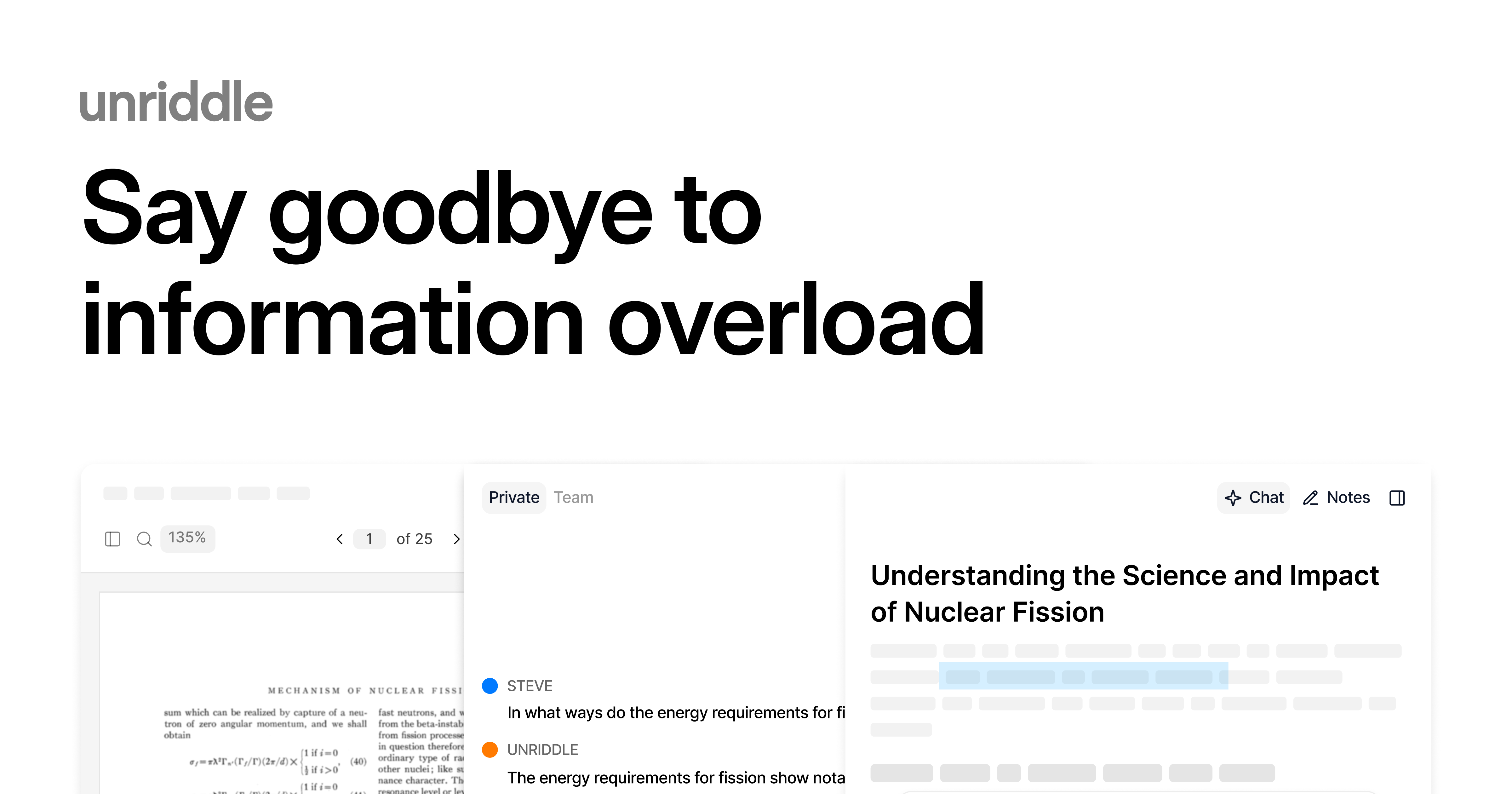 Unriddle | Faster research - Unriddle is an AI research ass