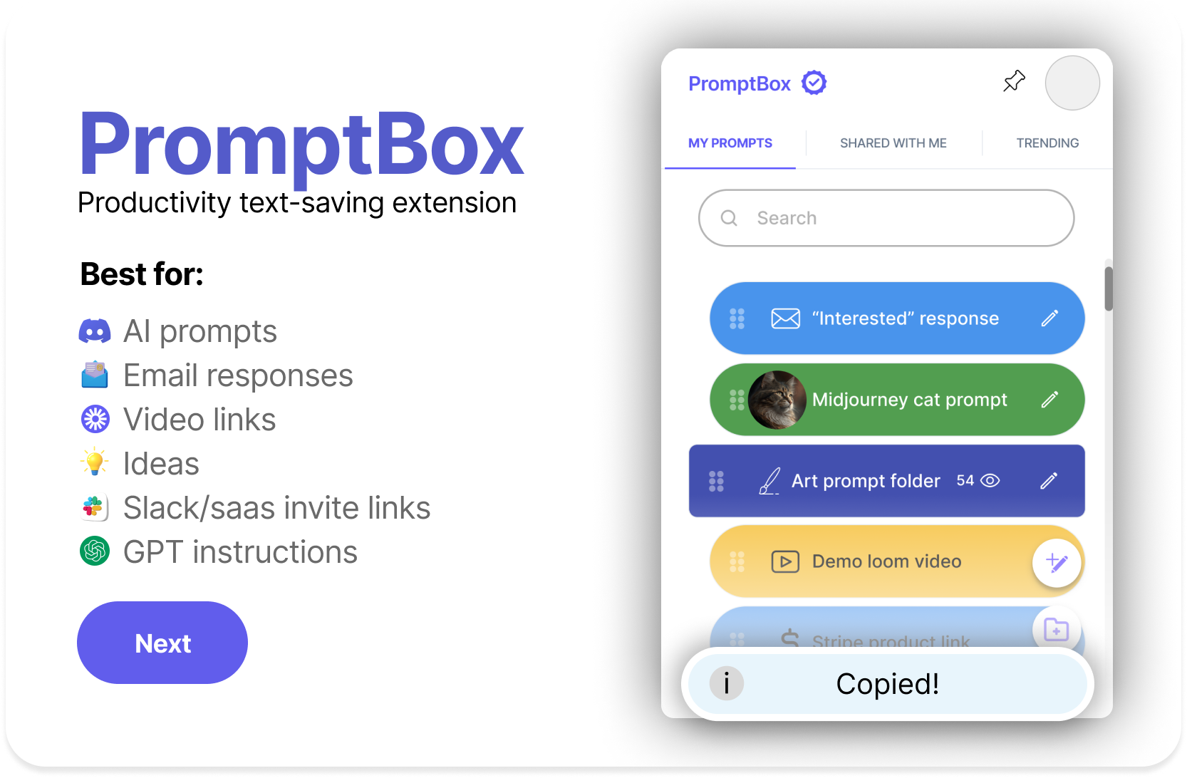 PromptBox : Save, Share & Paste Repetative Text - Prompt Box allows you ...