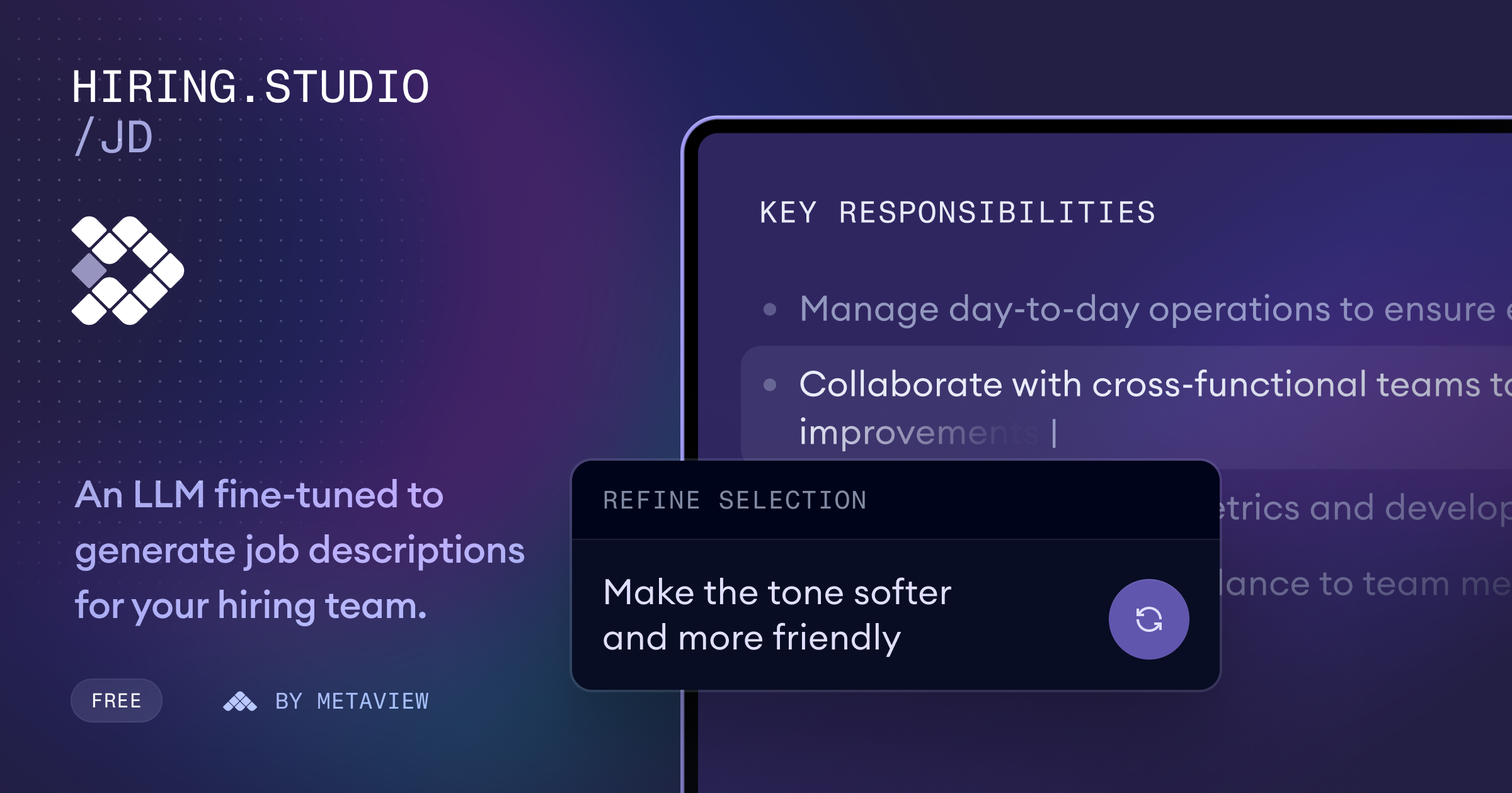 Hiring Studio by Metaview - A free suite of copilots to he
