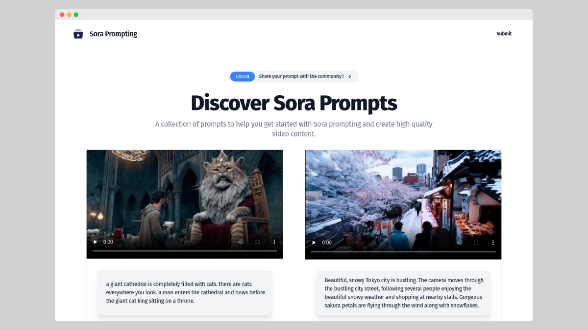 Discover The Best Sora Prompts - A collection of Sora prompts t