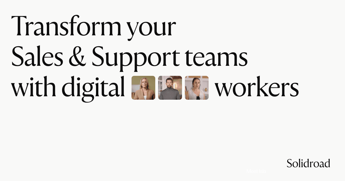 Solidroad – AI agents for sales and support teams - Transform your sales & support