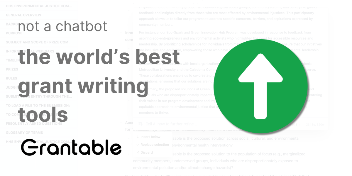 Grantable: The world's best grant writing tools - Win more grant funding with le