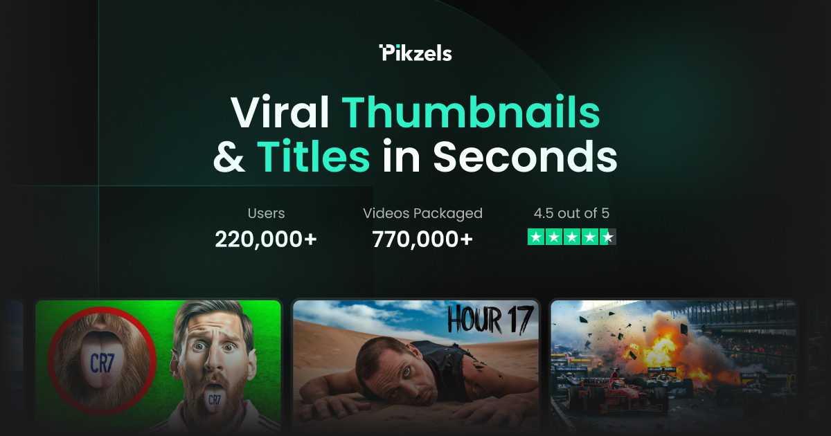 Pikzels - Viral Thumbnails & Titles in Seconds - 利用AI技术，一键生成病毒式传播的视频缩略图 ...