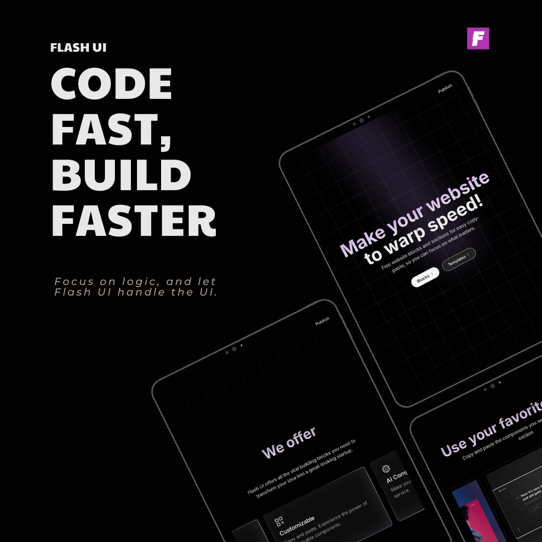 Flash UI - Flash UI，专为开发者设计的高效组件库，集丰富预置组件