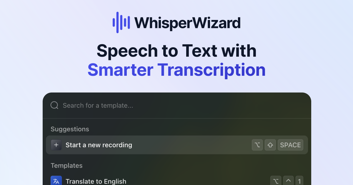 WhisperWizard - 借助ChatGPT，将口头语言快速转化为高质量的书面文字，加