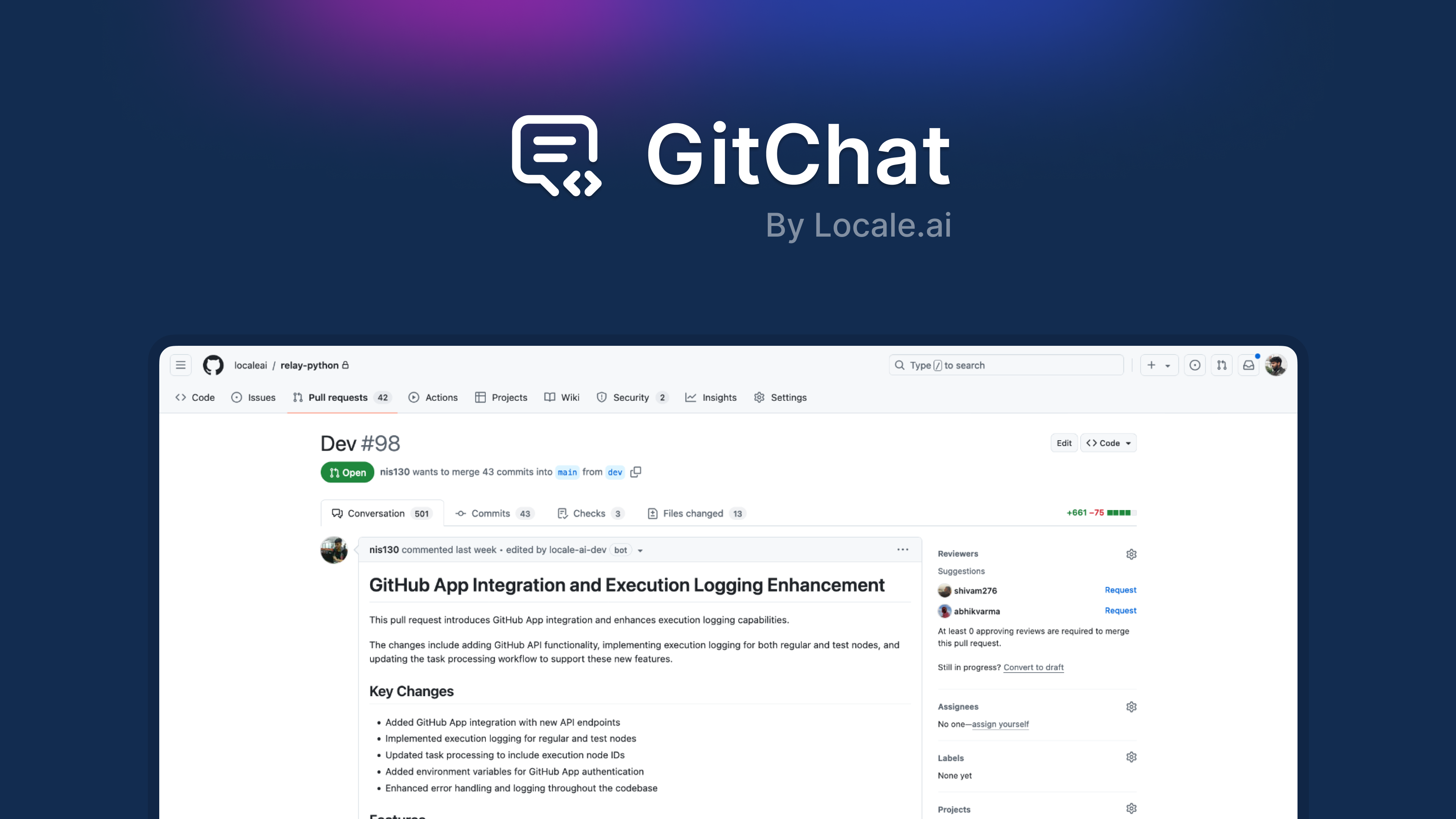 GitChat by Locale.ai - Improve your code and catch bu