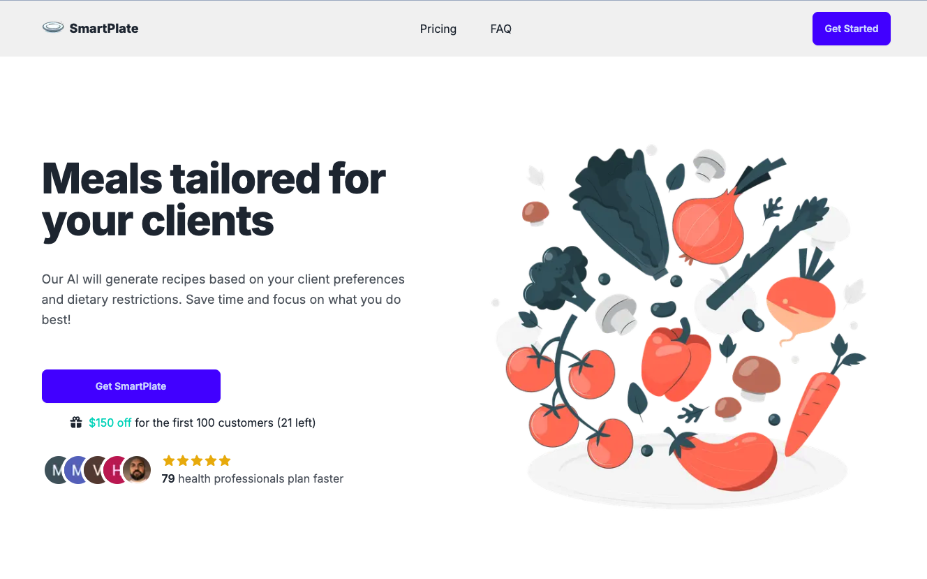 SmartPlate - 根据您的客户偏好和饮食限制，我们的AI能自动生成个性化食谱，
