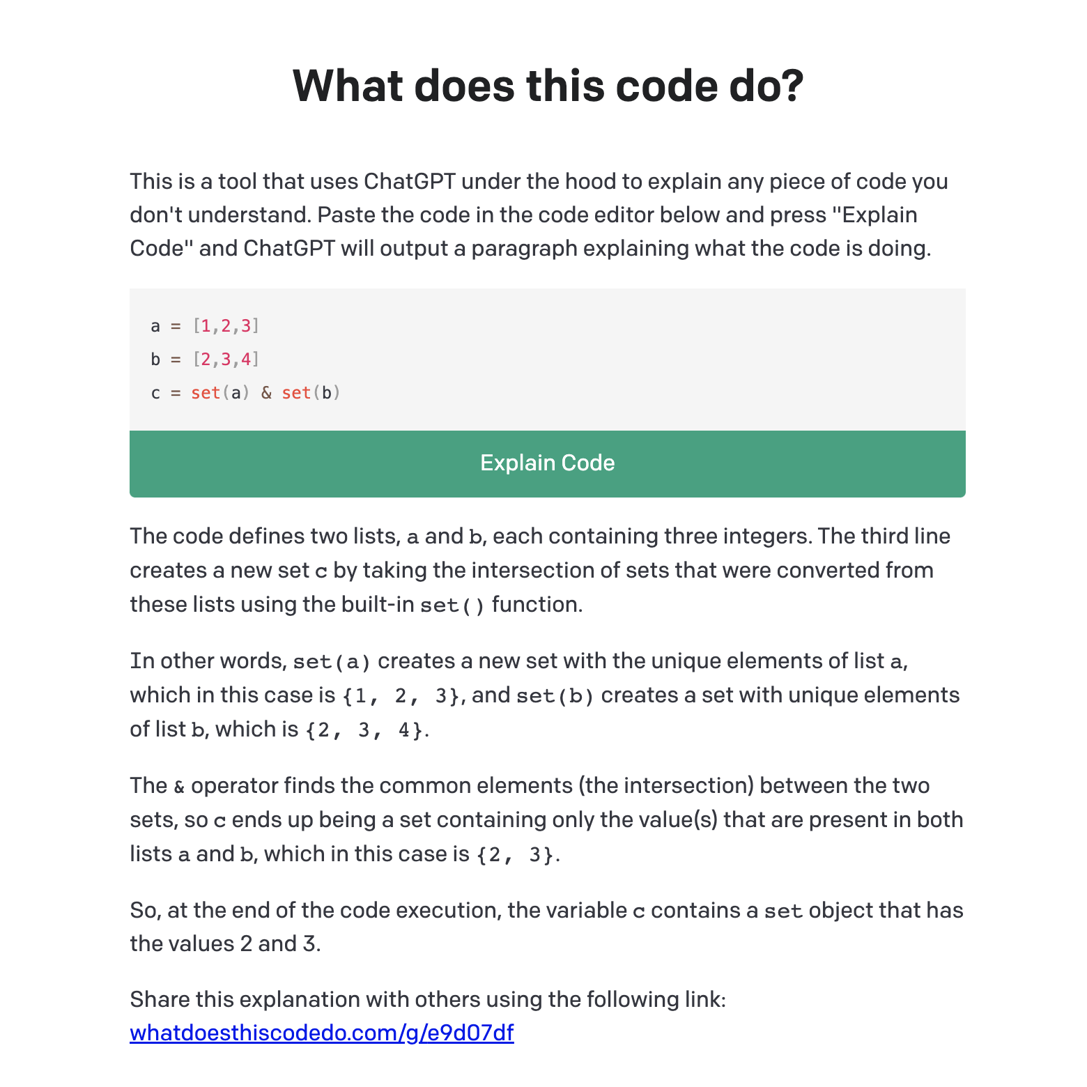 What does this code do? - This is a tool that uses AI un