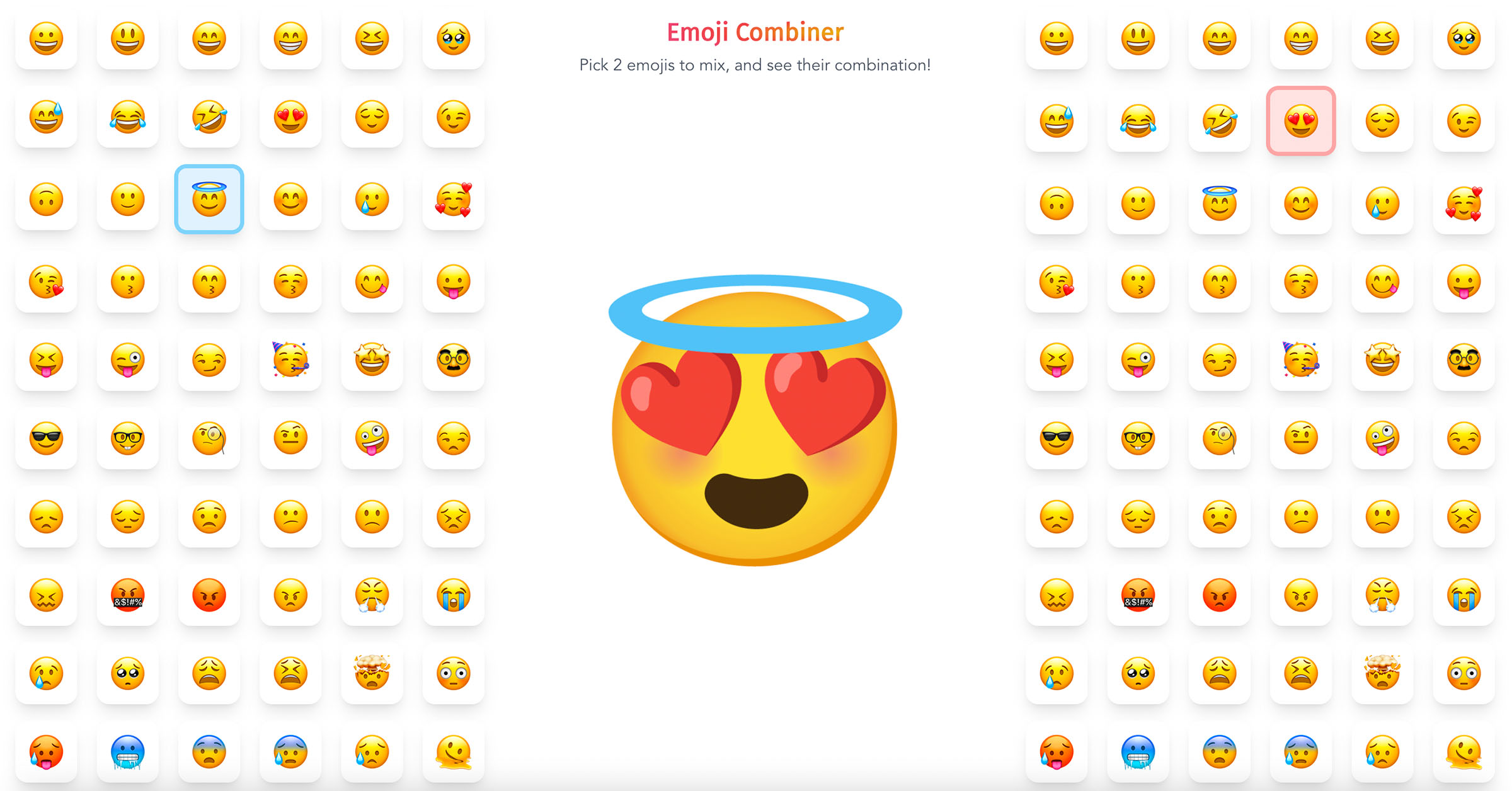 Emoji Combiner - Combine 2 emojis into 1. Free online tool to mix emojis. - Mix any 2 emojis ...