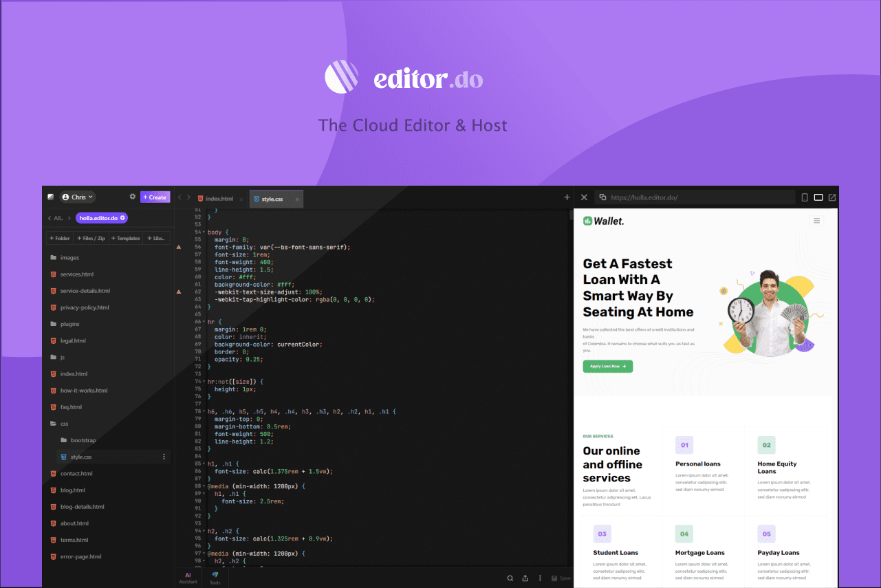 Editor.do / The all-in-one code editor, web host & free SSL provider ...