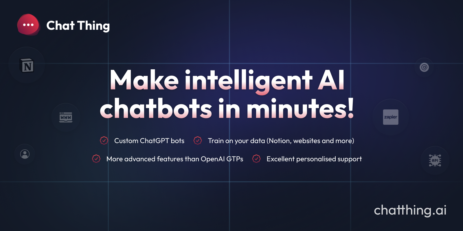 Chat Thing Custom Chatgpt Bots Using Your Data Ai Chatbots For Anything Power