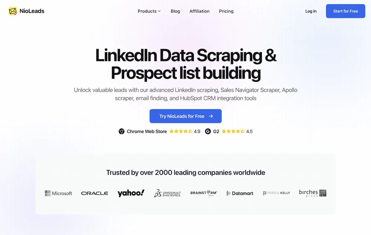 LinkedIn Data Scraping & Prospect list building - NioLeads offers powerful tools