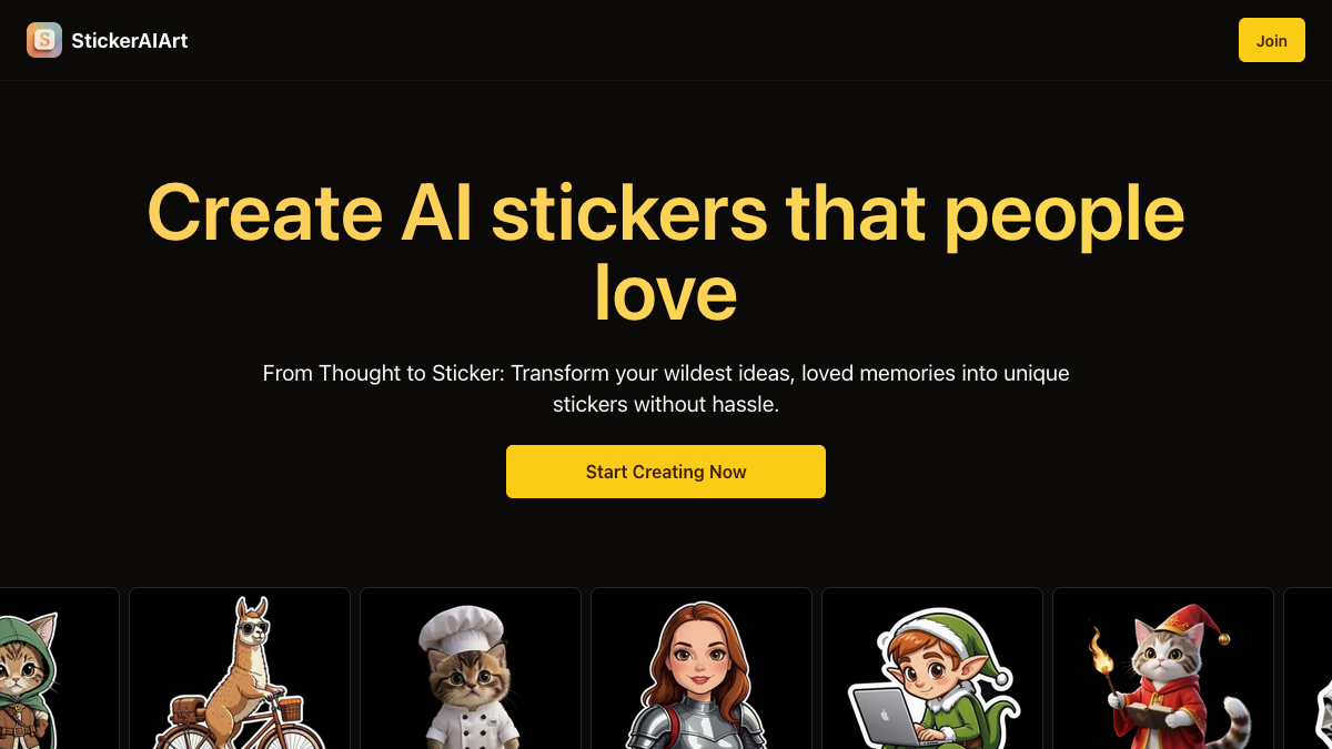 StickerAIArt - Create Custom AI-Generated Stickers - Create unique ...
